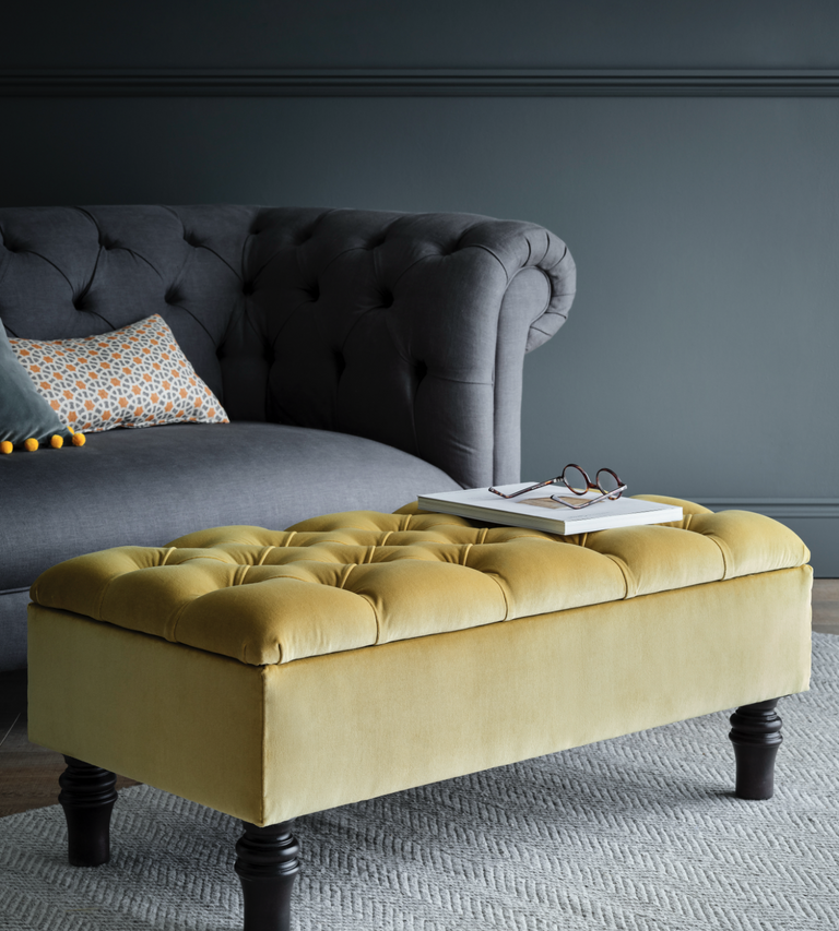Portland deep buttoned storage footstool – The Dormy House
