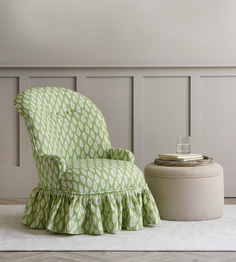 Ripley spoonback chair with skirt – The Dormy House